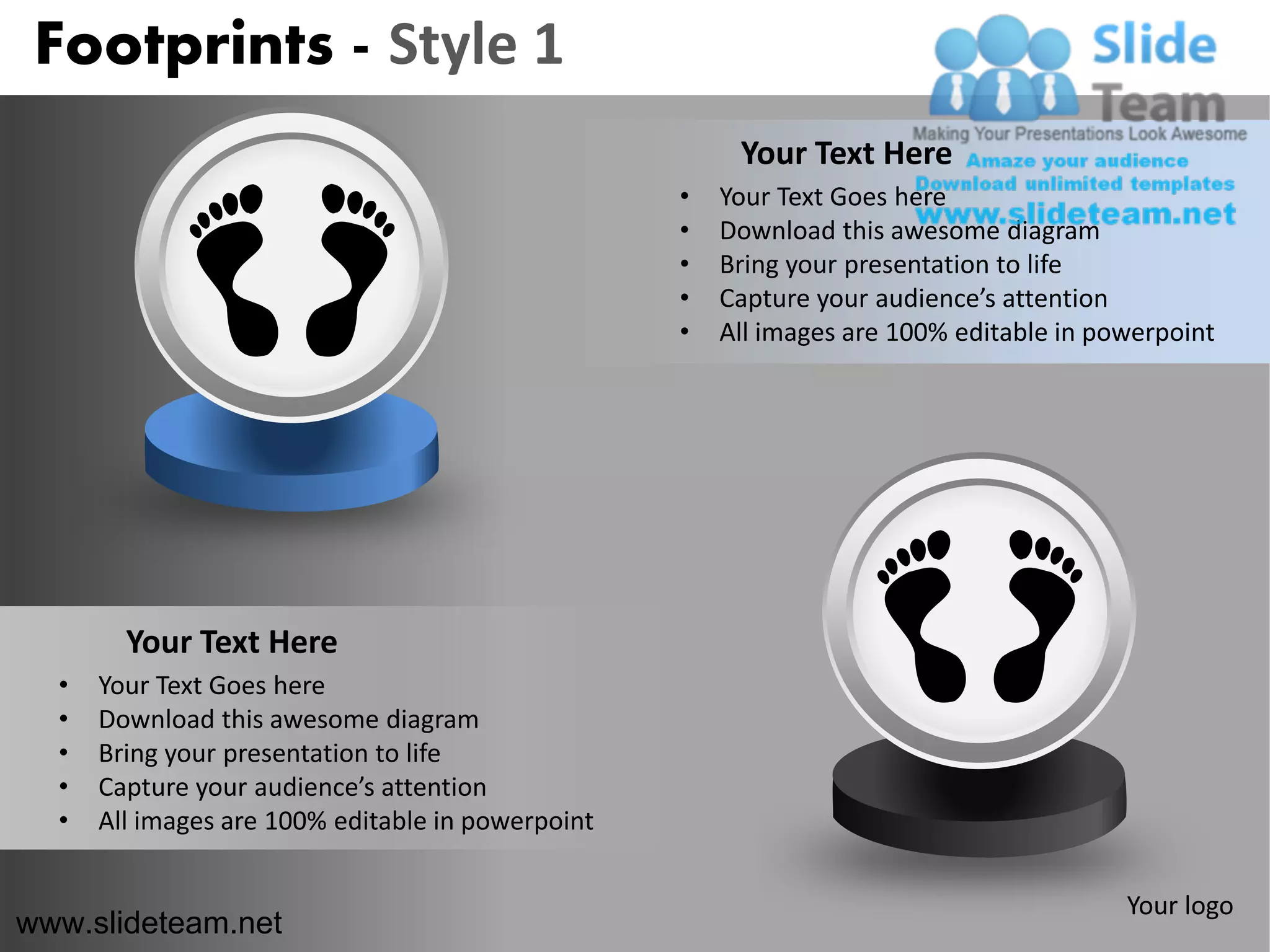 Footprints style design 1 powerpoint ppt templates. | PDF | Computer ...