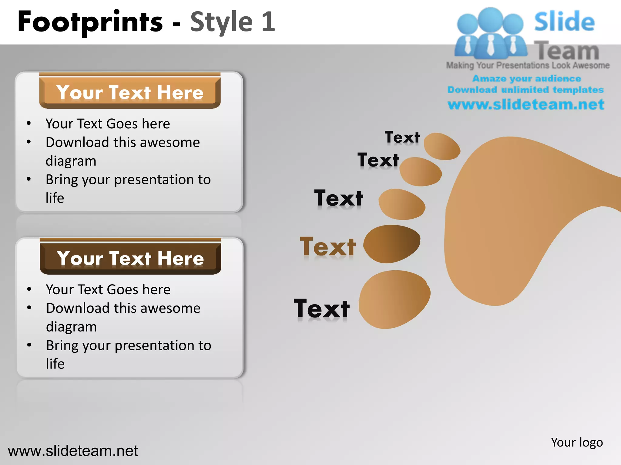 Footprints style design 1 powerpoint ppt templates. | PDF | Computer ...