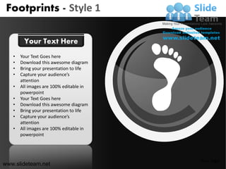Footprints style design 1 powerpoint ppt templates. | PPT