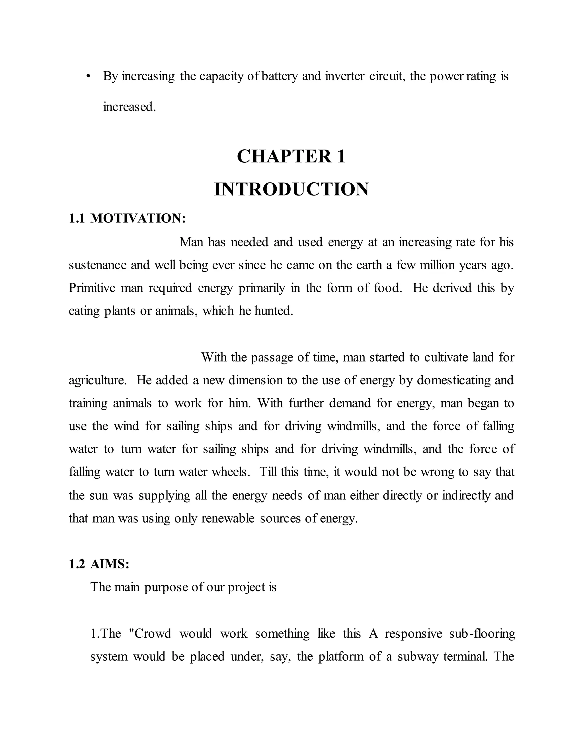 Foot step power generating system | DOCX