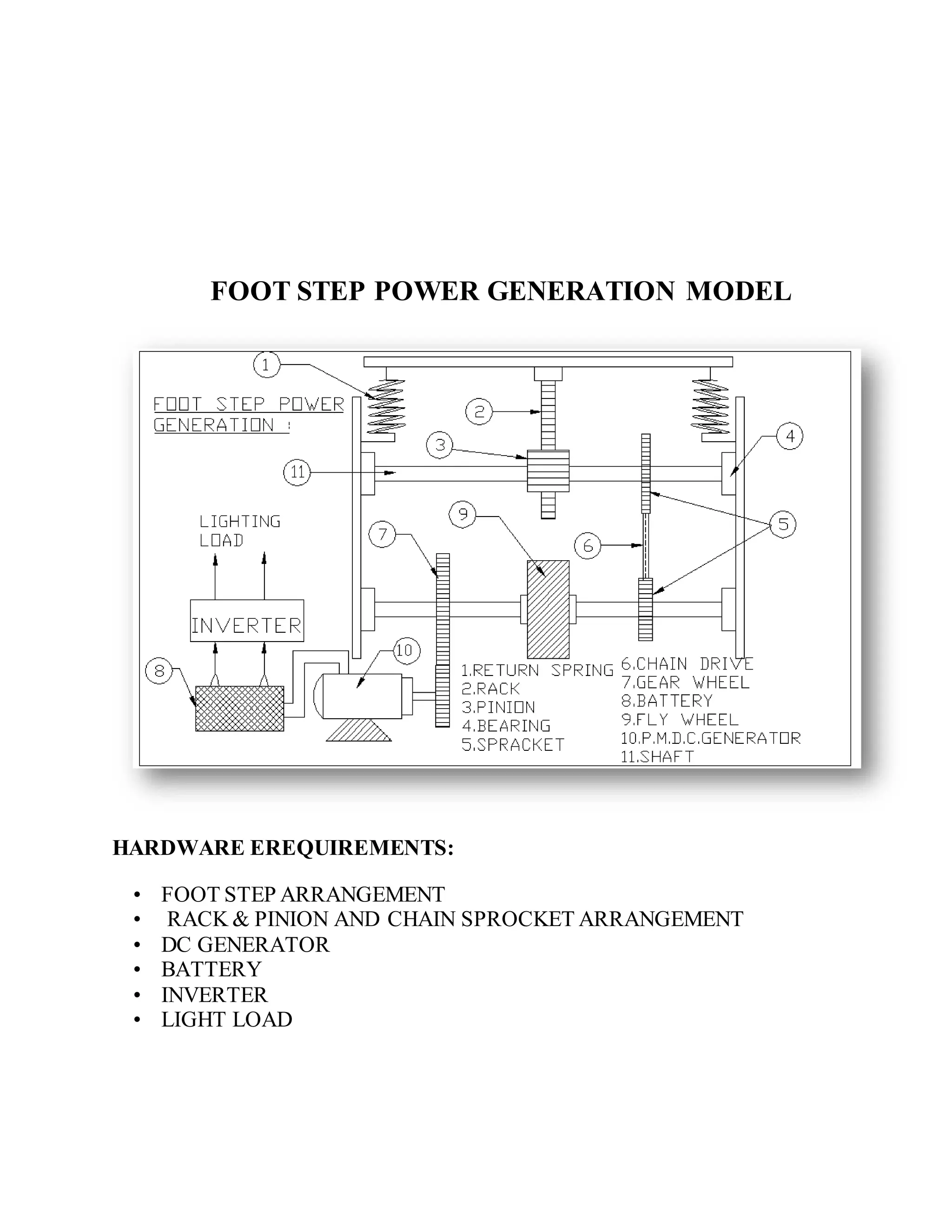 Foot step power generating system | DOCX
