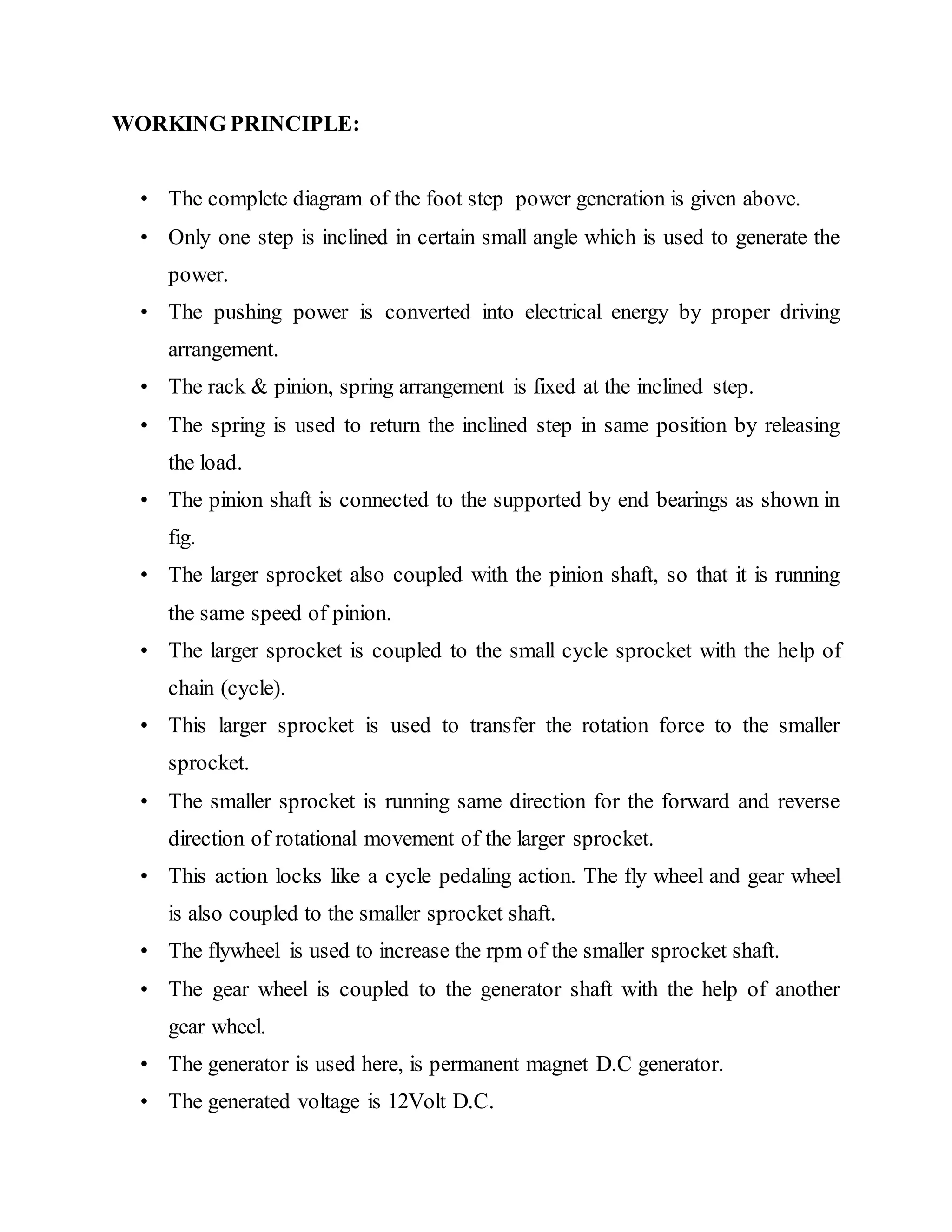 Foot step power generating system | DOCX