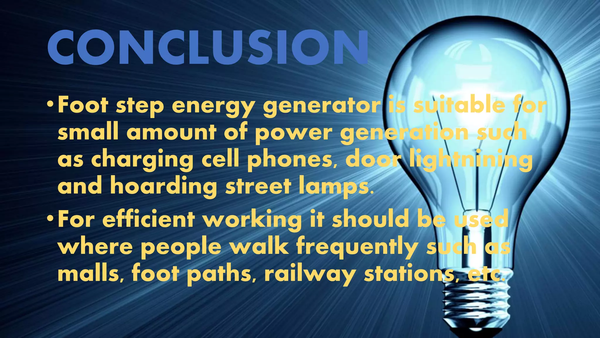 Footstep power generation system | PPTX