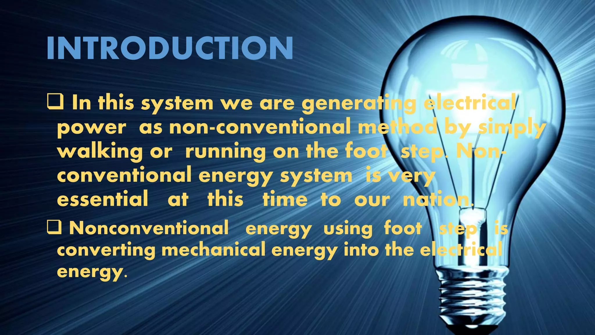Footstep power generation system | PPTX