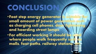 Footstep power generation system | PPTX