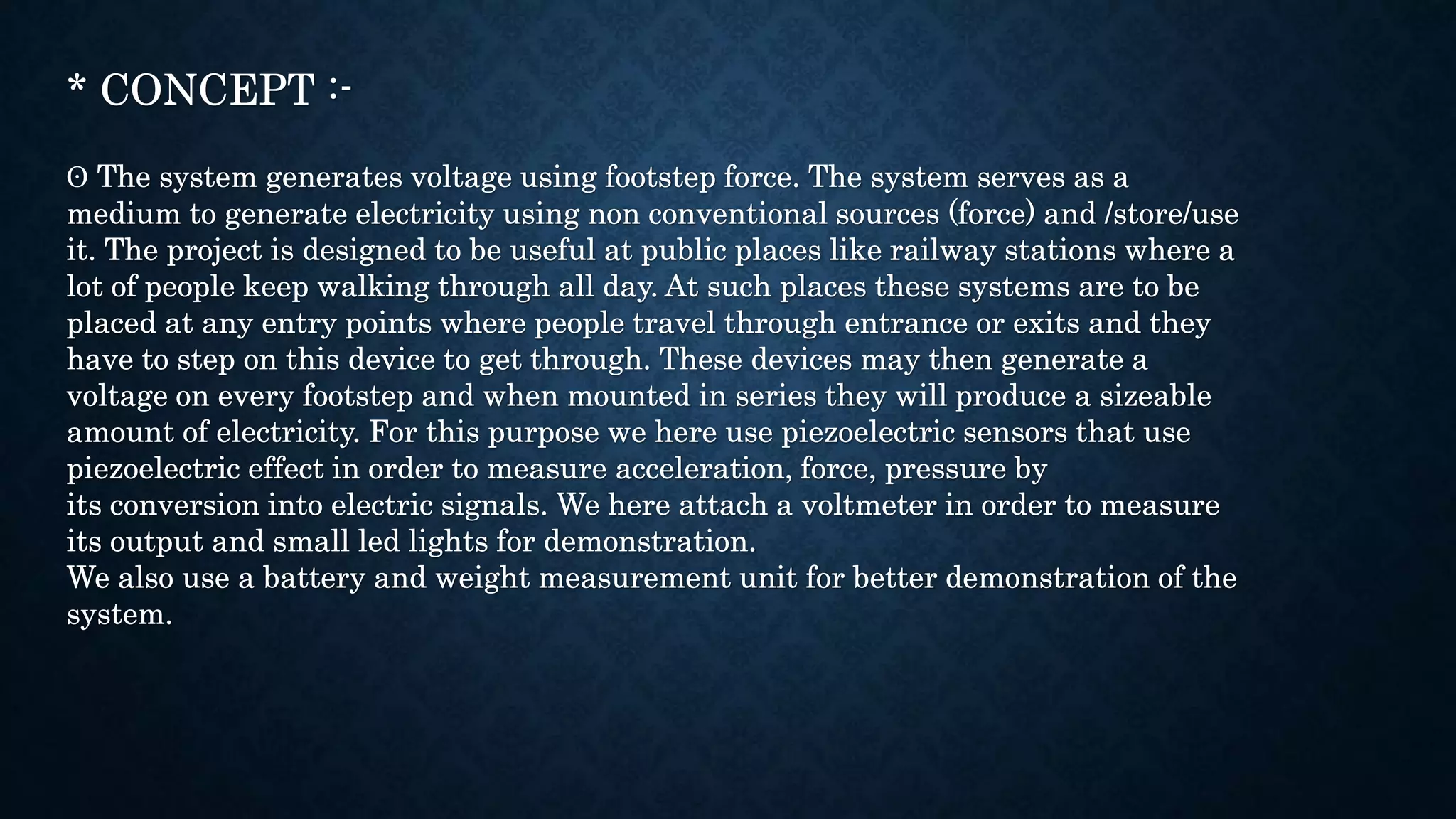 Footstep power generation system | PPTX