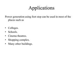 FOOT STEP POWER GENERATION SYSTEM prototype | PPTX
