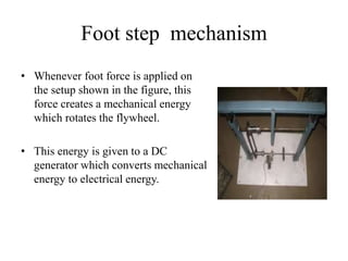 FOOT STEP POWER GENERATION SYSTEM prototype | PPTX