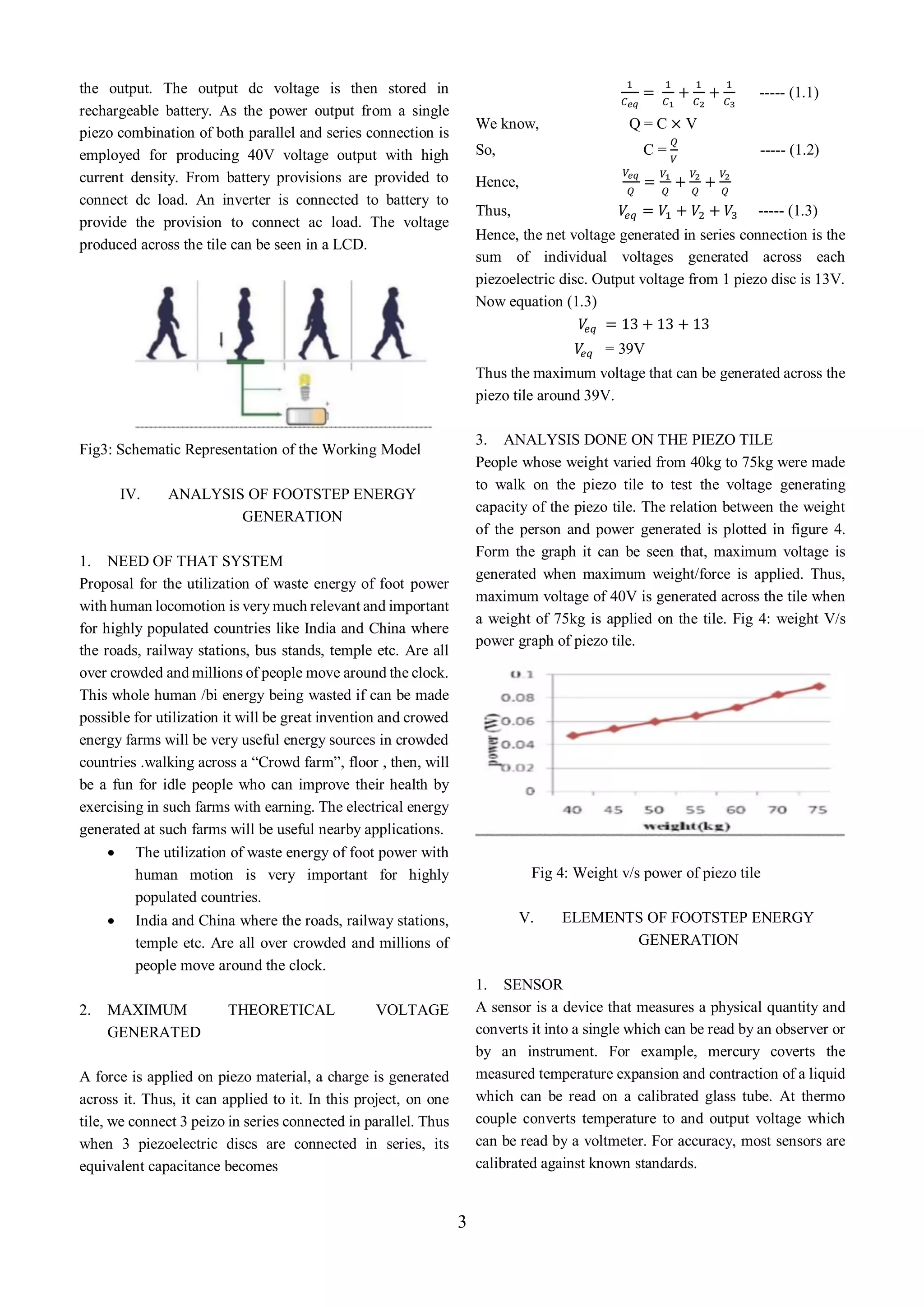 Footstep power generation using piezoelectric sensor (autosaved) | PDF