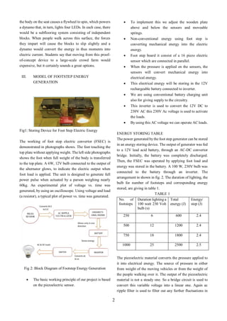 Footstep power generation using piezoelectric sensor (autosaved) | PDF