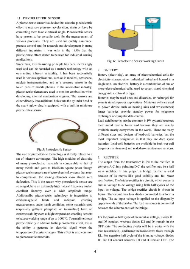Footstep power generation using piezoelectric sensor (autosaved) | PDF ...