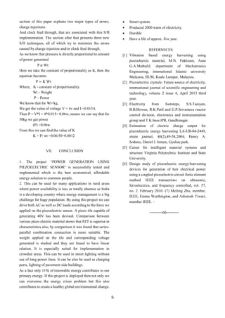 Footstep power generation using piezoelectric sensor (autosaved) | PDF