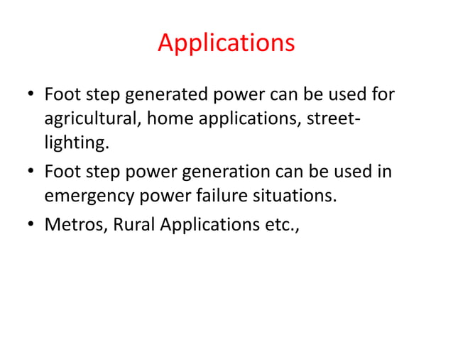 Foot step power generator | PPT