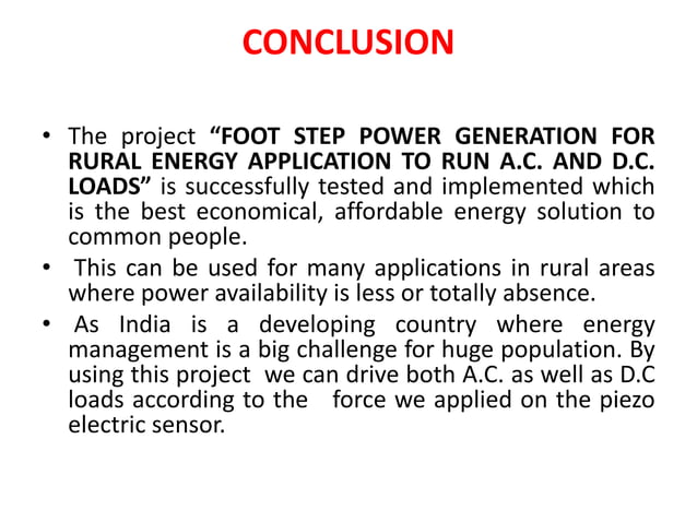 Foot step power generator | PPT