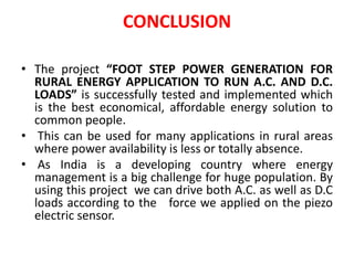 Foot step power generator | PPTX