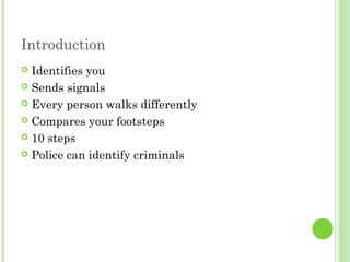 Footstep recognition | PPT