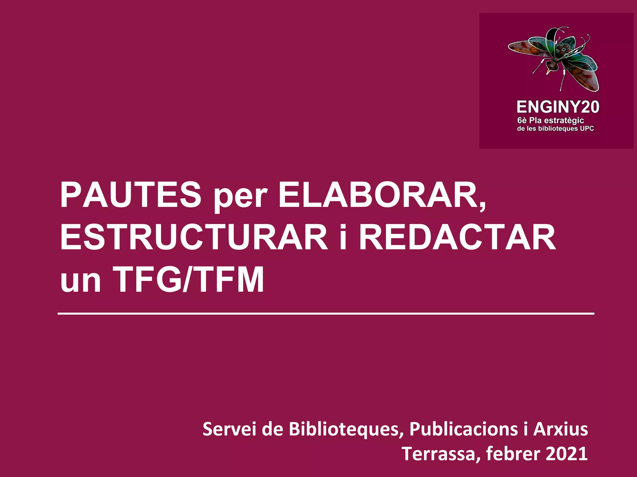 Pautes per elaborar estructurar i redactar un TFG/TFM | PPT