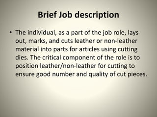 Cutter (Footwear) - Footwear Industry | PPTX