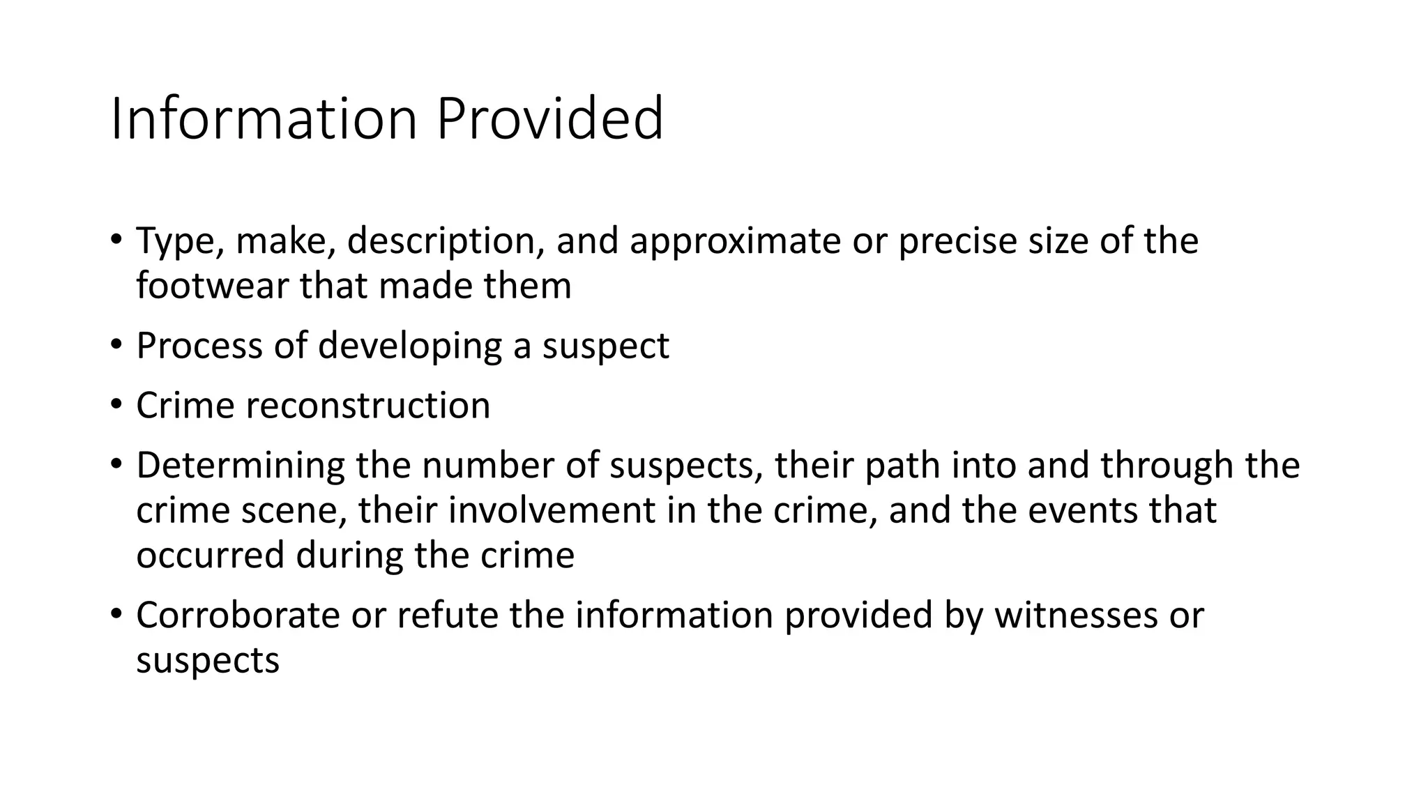 Forensic analysis of Footwear Impression Evidence pptx. | PPTX