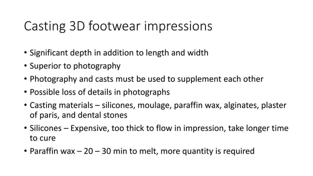 Forensic analysis of Footwear Impression Evidence pptx. | PPTX | Style ...