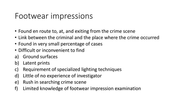 Forensic analysis of Footwear Impression Evidence pptx. | PPTX | Style ...
