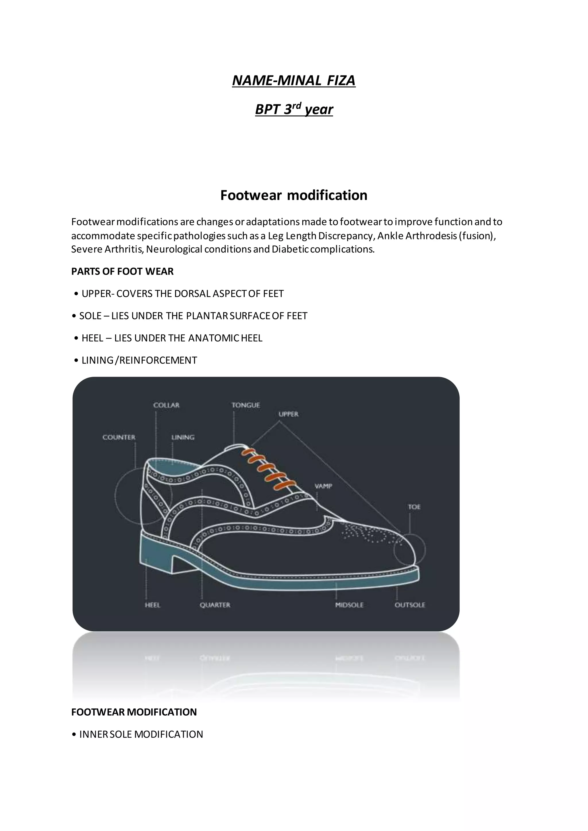 Footwear modification | DOCX
