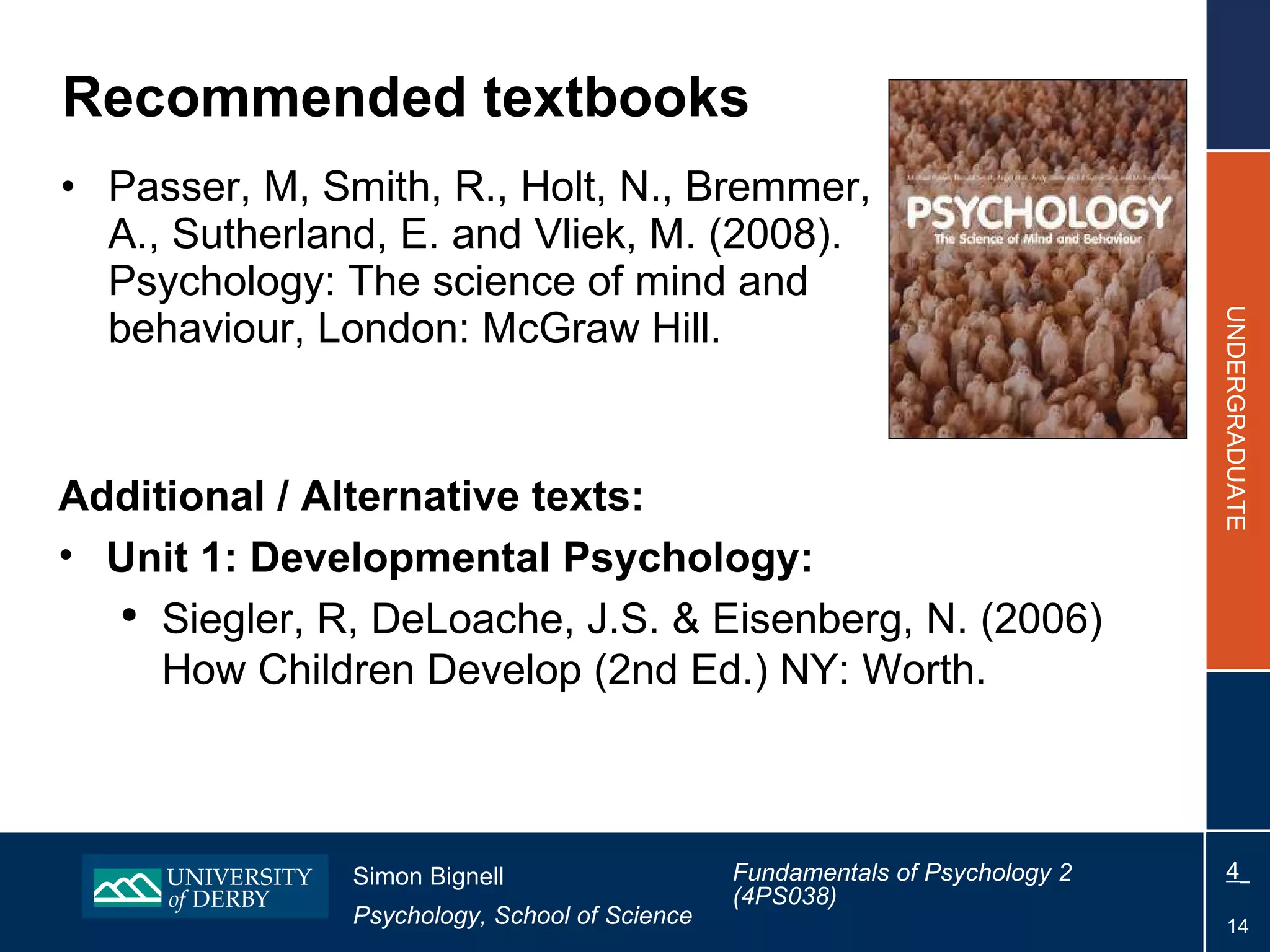 Cognitive Develepment - Fundamentals of Psychology 2 - Lecture 2 | PPT