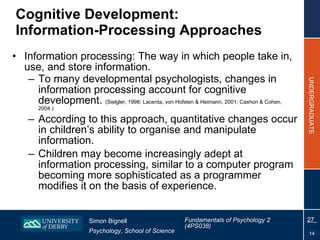 Cognitive Develepment - Fundamentals of Psychology 2 - Lecture 2 | PPT