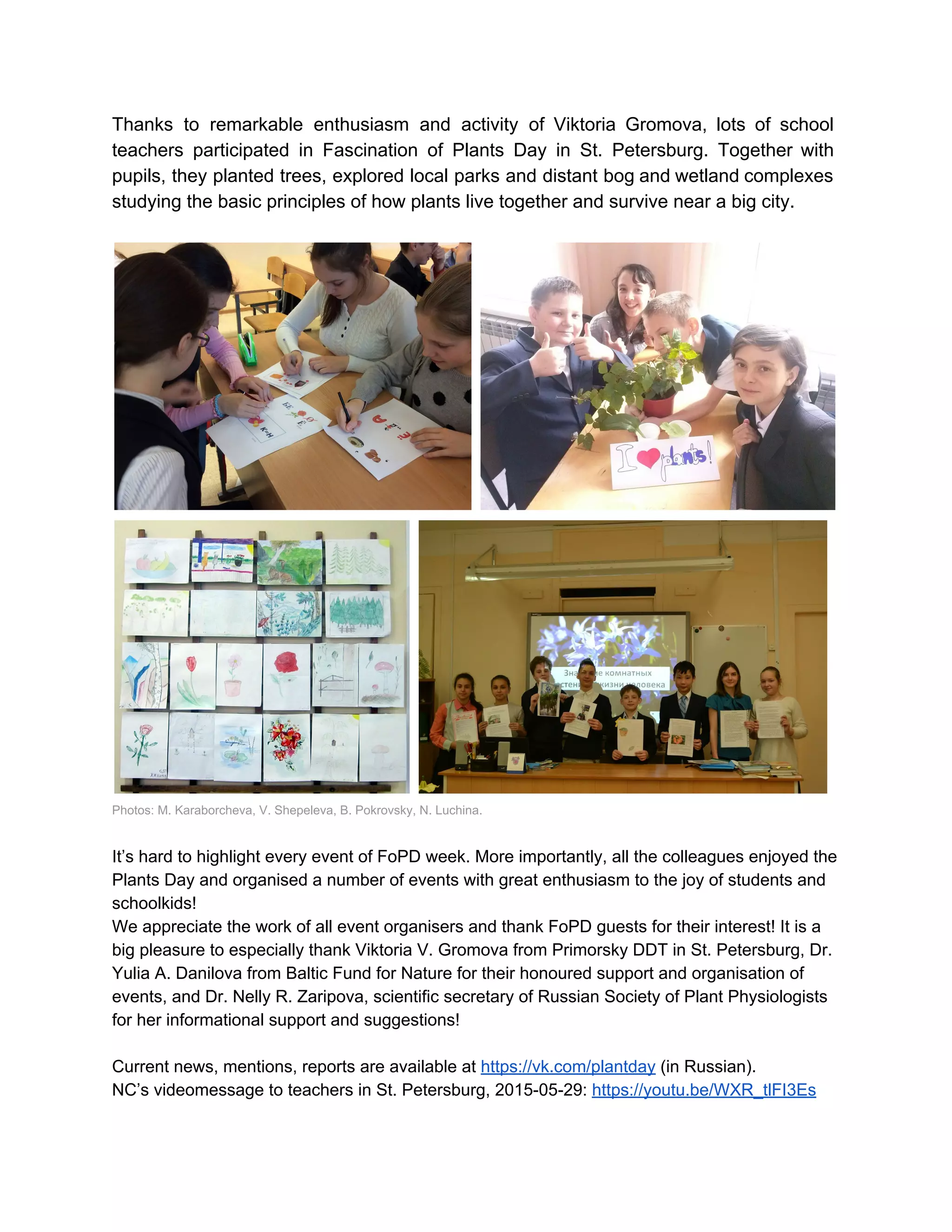 Fascination of Plants Day 2015 Russia Success Story | PDF | Gardening | Home & Garden