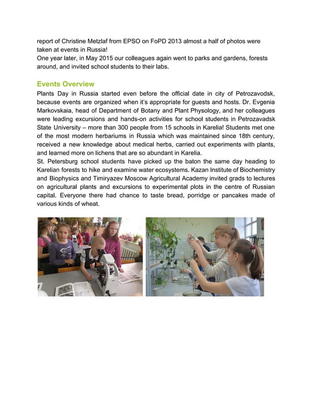 Fascination of Plants Day 2015 Russia Success Story | PDF | Gardening | Home & Garden