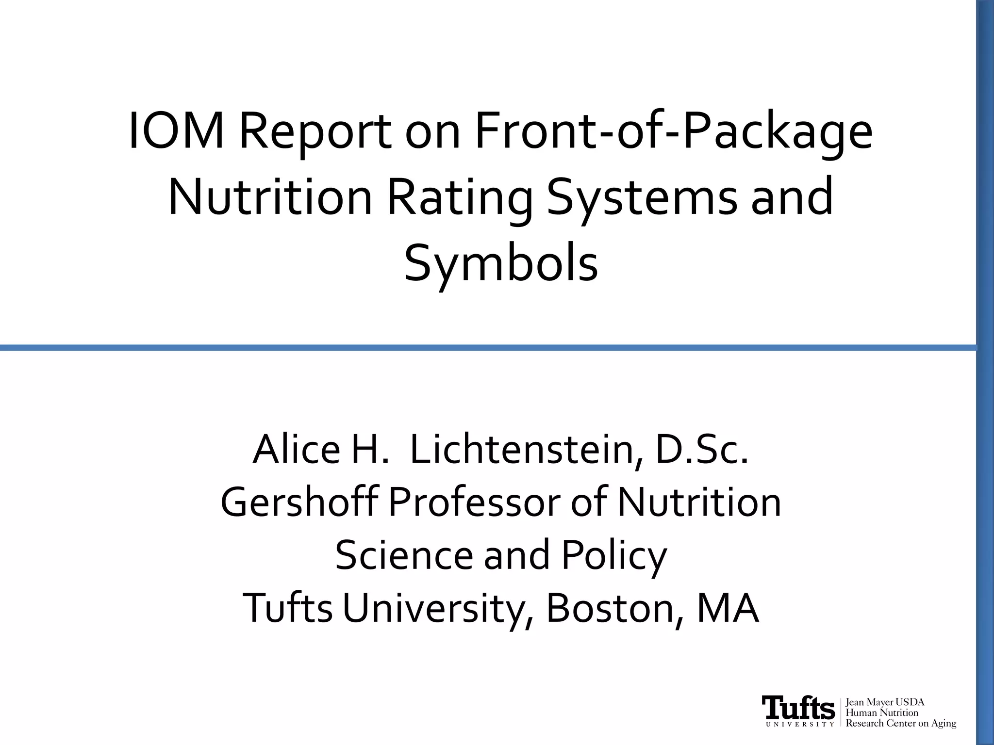 FOP Nutrition Rating Systems and Symbols_2013 | PDF