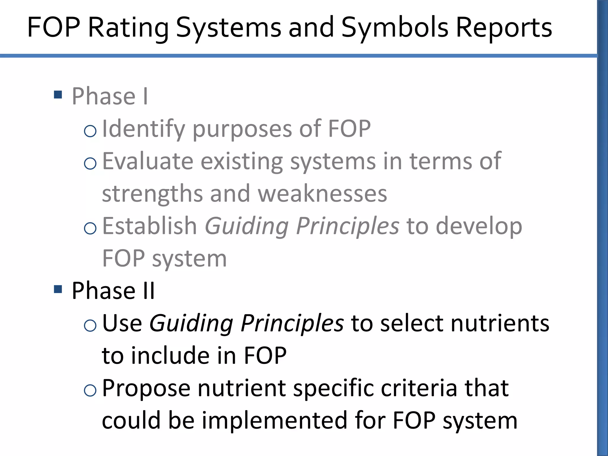 FOP Nutrition Rating Systems and Symbols_2013 | PDF