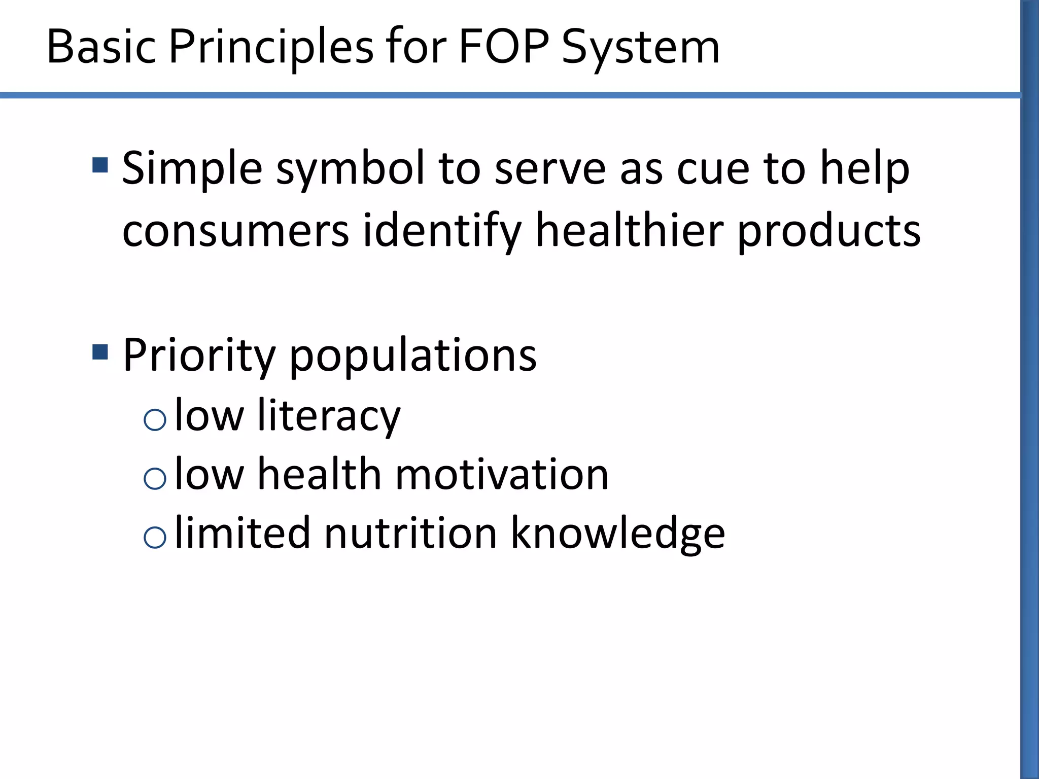 FOP Nutrition Rating Systems and Symbols_2013 | PDF