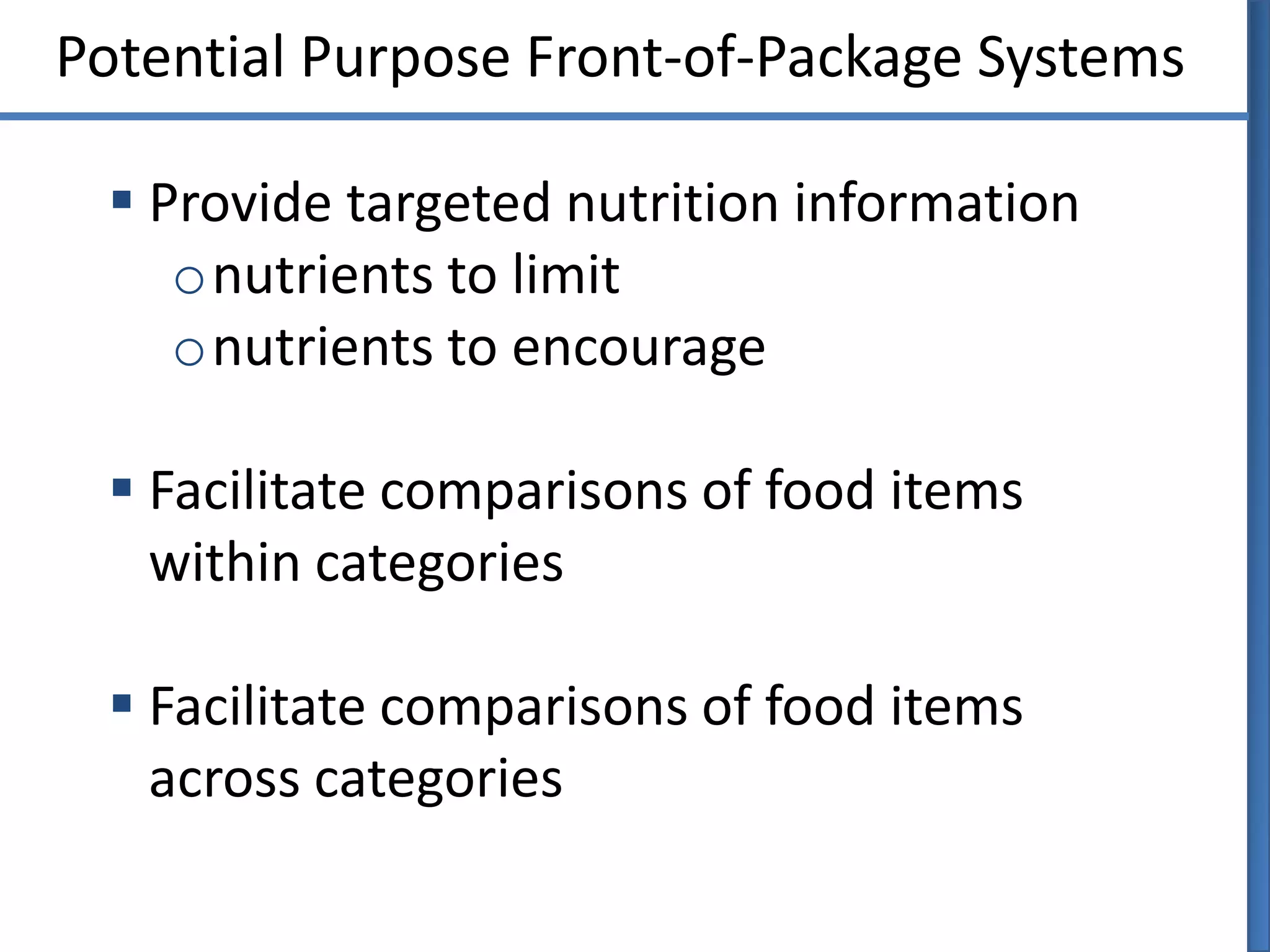 FOP Nutrition Rating Systems and Symbols_2013 | PDF