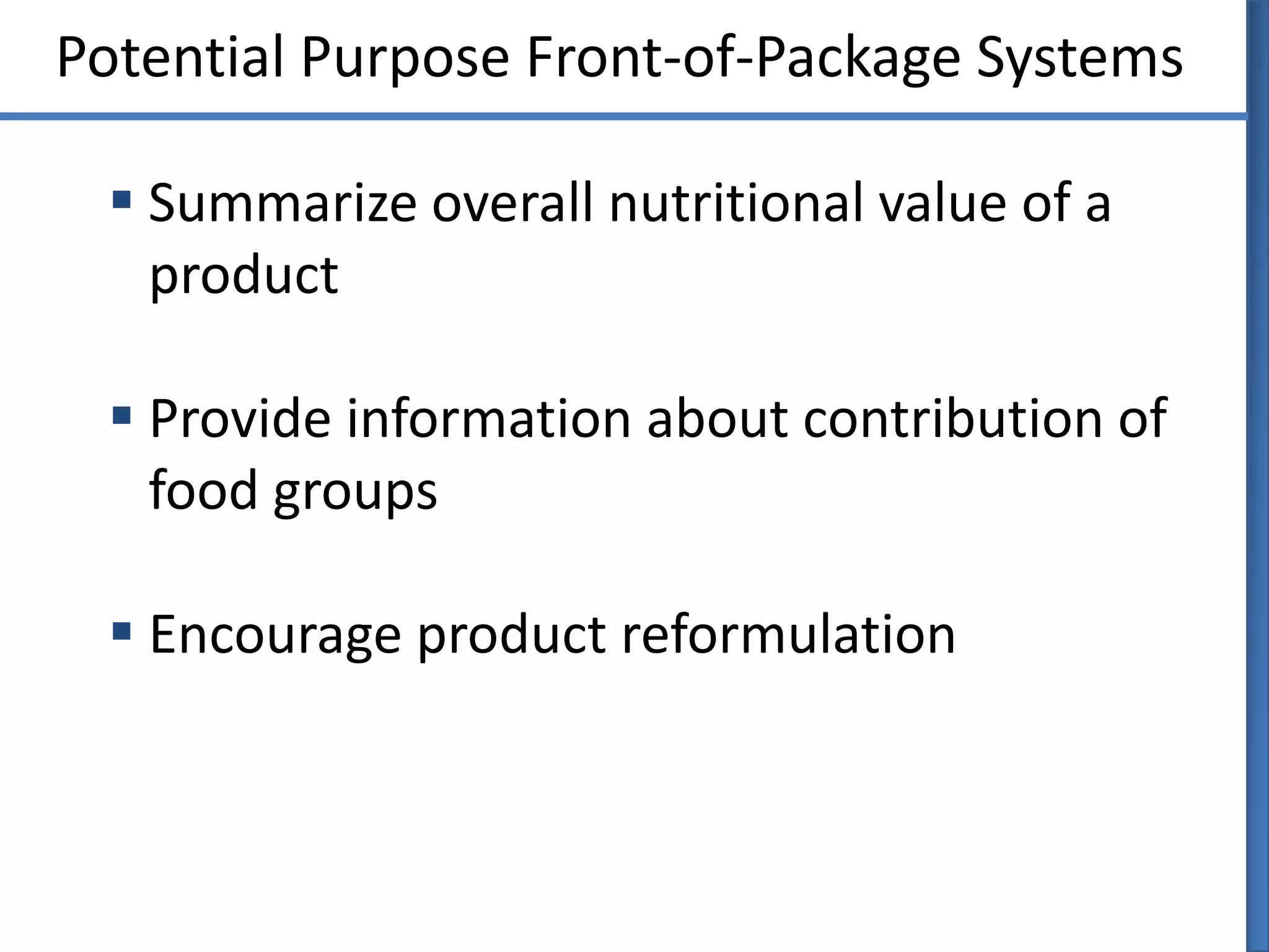 FOP Nutrition Rating Systems and Symbols_2013 | PDF