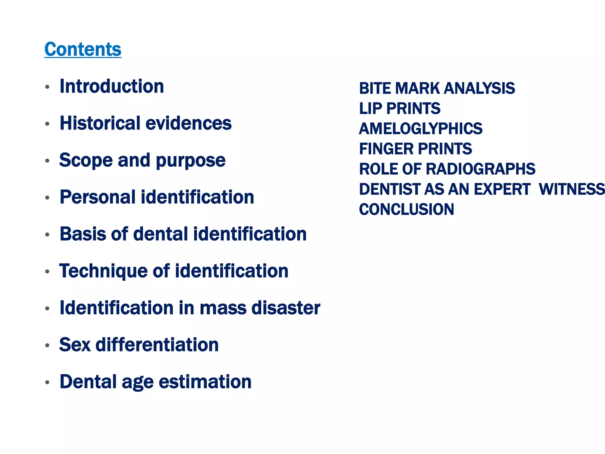 FORENSIC ODONTOLOGY ppt | PPTX | Oral care | Personal Care