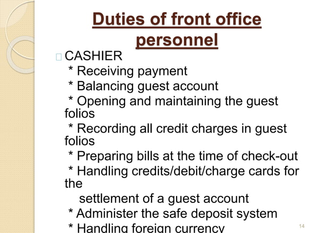 INTRODUCTION TO FRONT OFFICE | PPTX