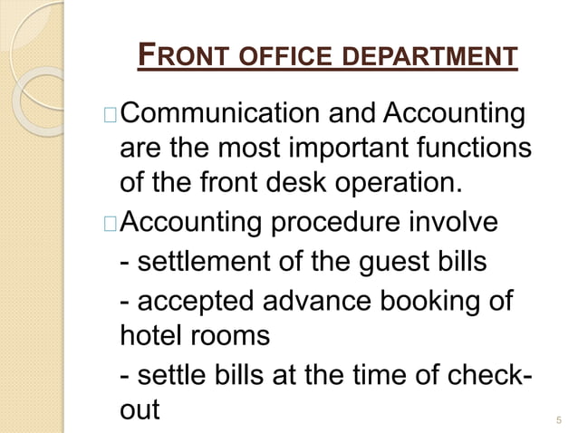 INTRODUCTION TO FRONT OFFICE | PPTX