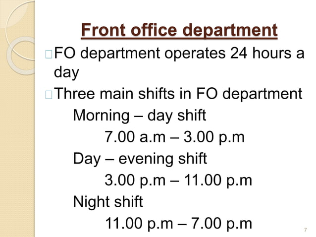 INTRODUCTION TO FRONT OFFICE | PPTX