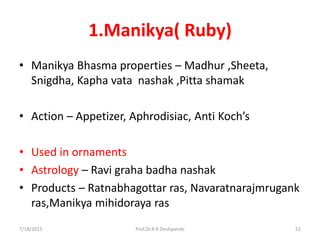 Rasashastra ppt – part 2 - By Prof.Dr.R.R.deshpande | PDF