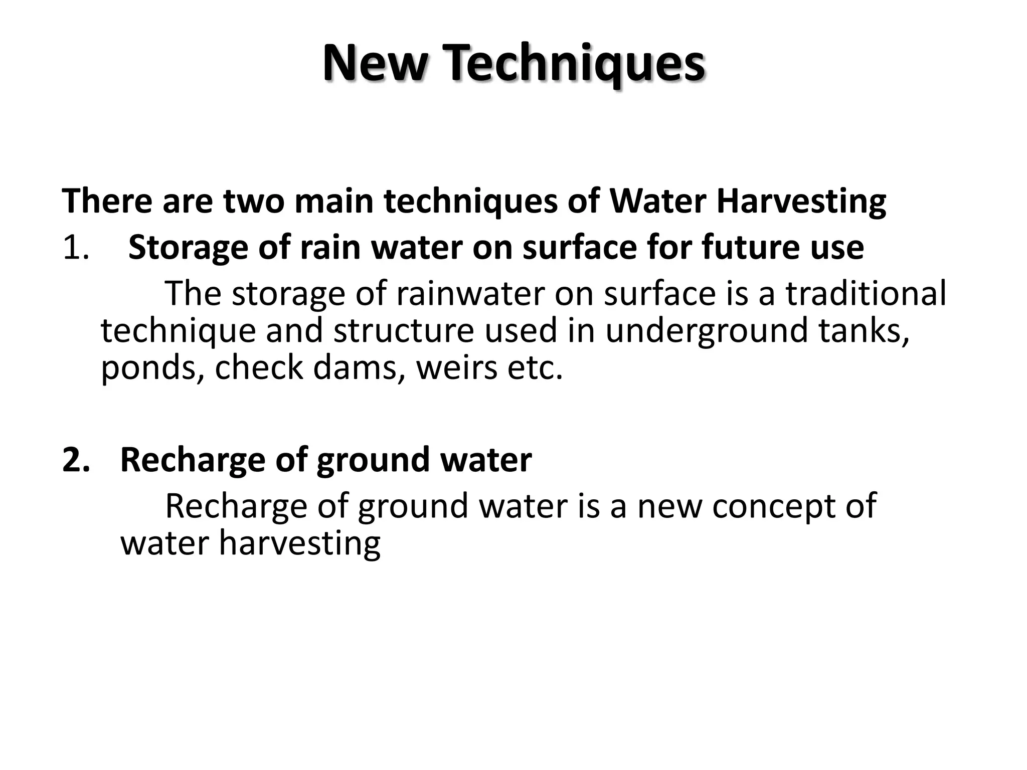 Methods of Water harvesting | PPTX