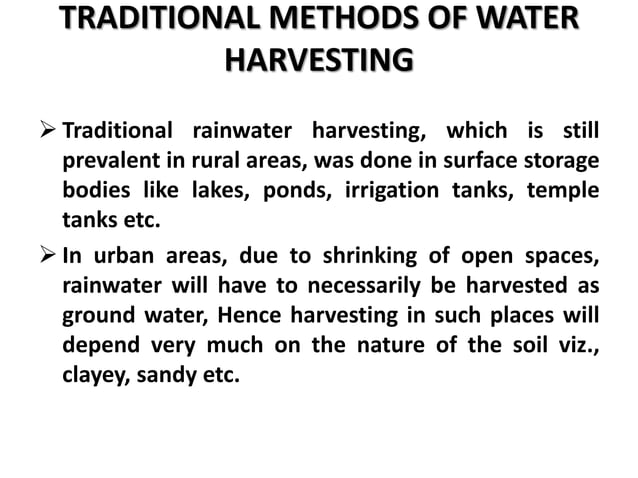 Methods of Water harvesting | PPTX | Geology | Science