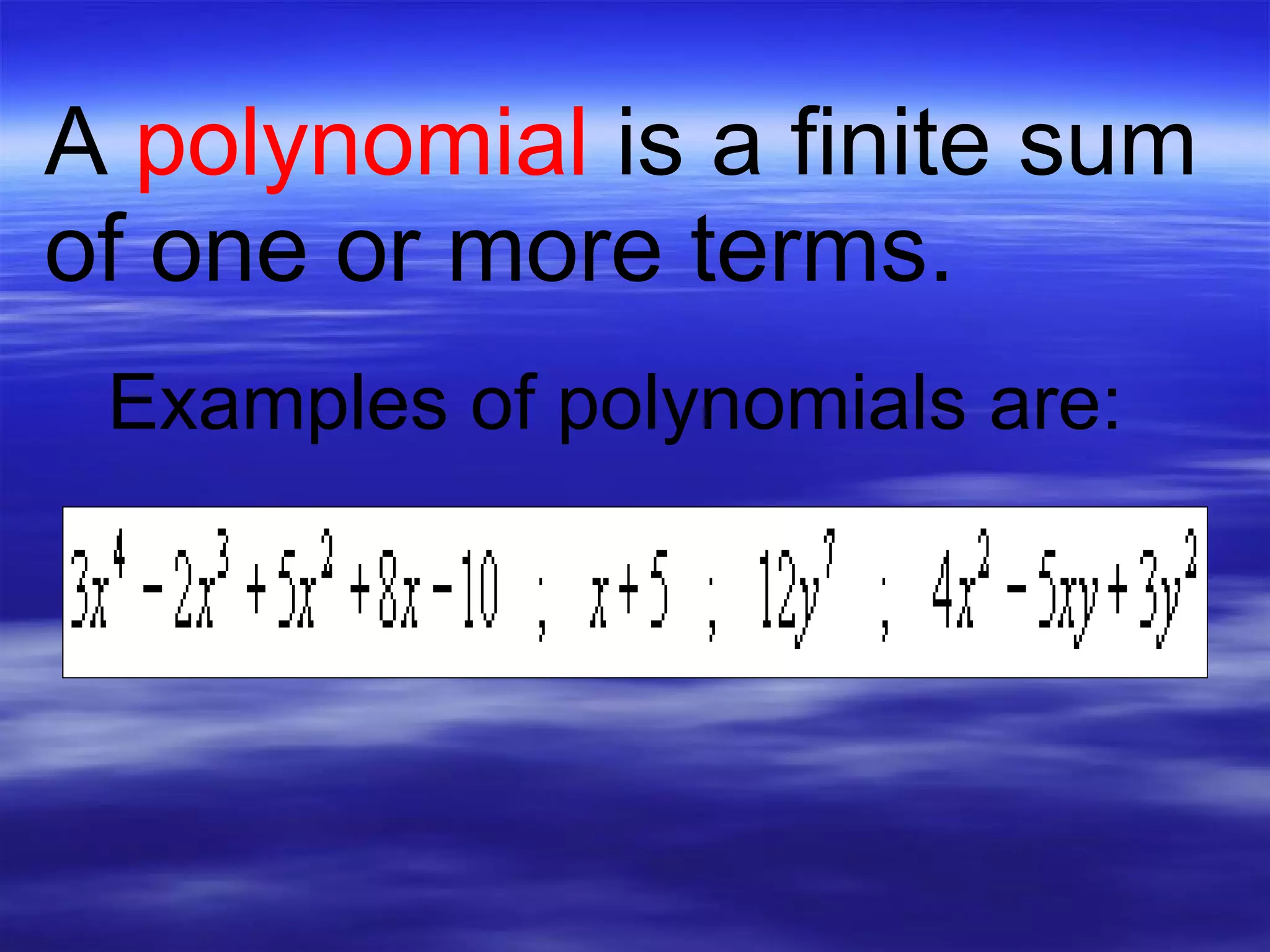 polynomial | PPT