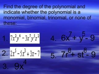 polynomial | PPT