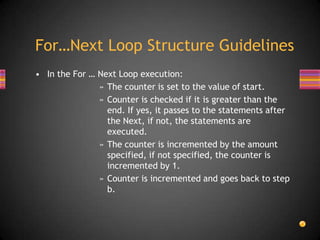 For...next loop structure | PPT