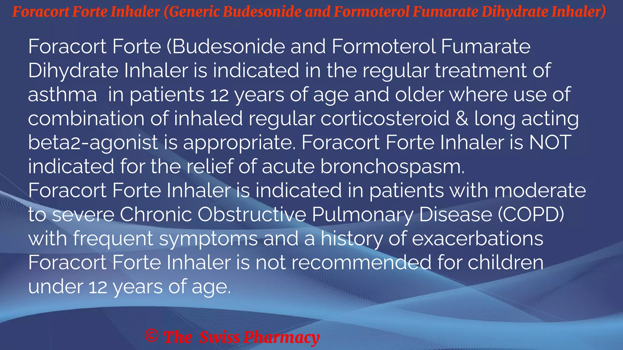 Foracort Forte Inhaler (Generic Budesonide and Formoterol Fumarate ...