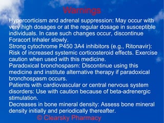 Formoterol and Budesonide Inhaler (Foracort Inhaler) | ODP