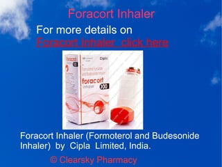 Formoterol and Budesonide Inhaler (Foracort Inhaler) | ODP