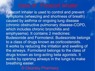 Formoterol and Budesonide Inhaler (Foracort Inhaler) | ODP