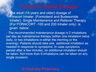 Formoterol and Budesonide Inhaler (Foracort Inhaler) | ODP